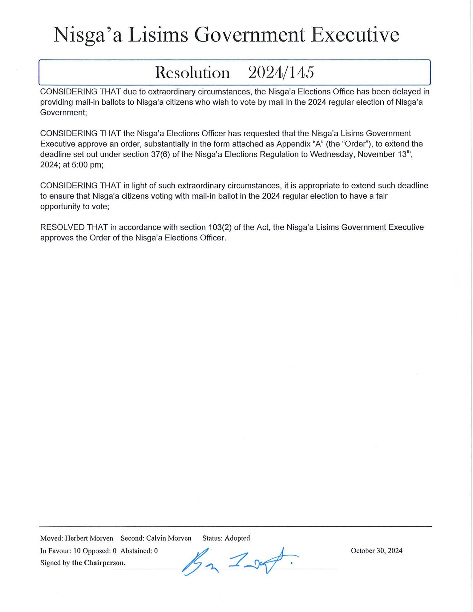 Nisg̱a’a Elections Information - Nisg̱a’a Lisims Government