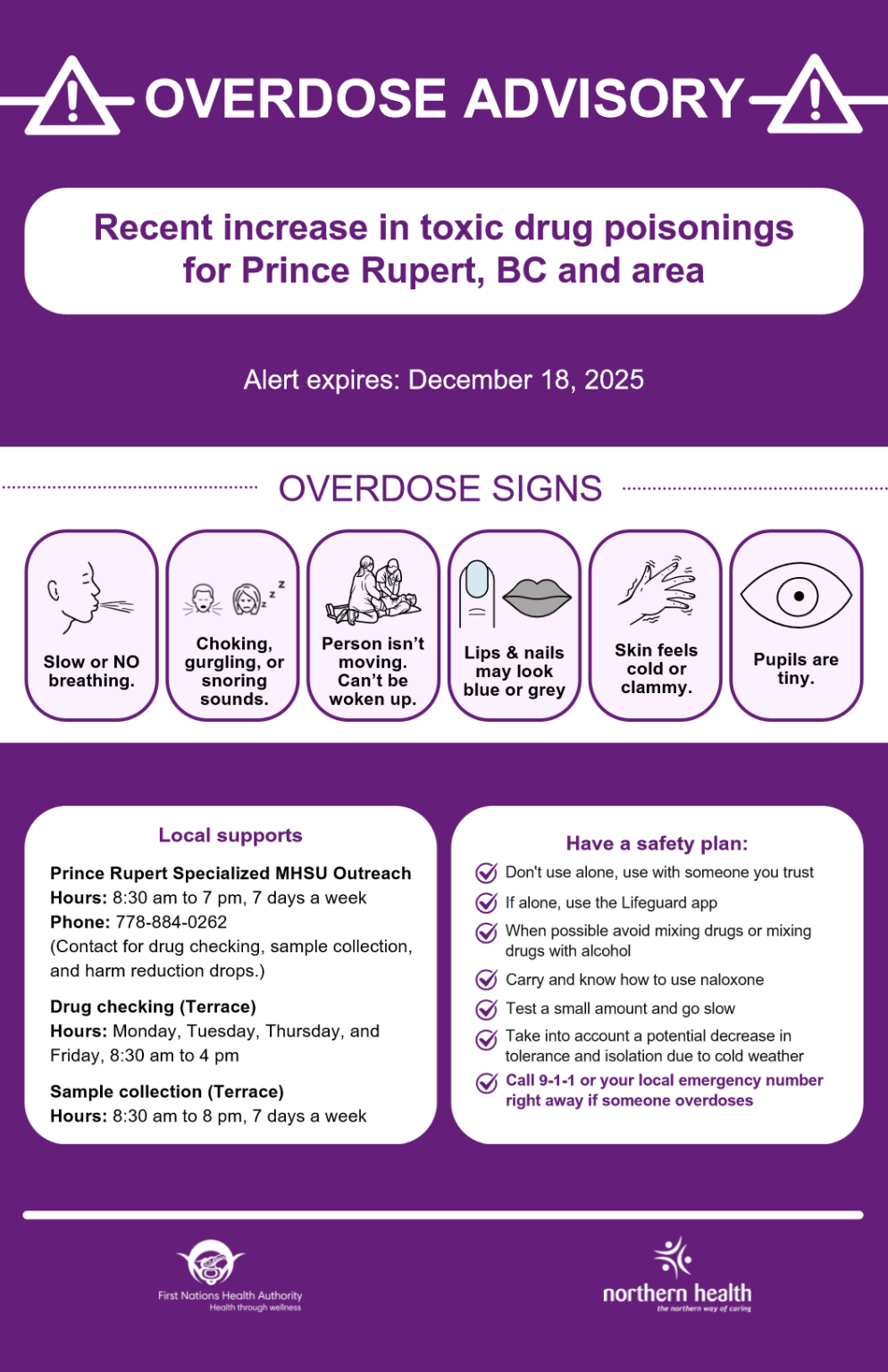 FNHA | TOXIC DRUG ALERT - PRINCE RUPERT, B.C - Nisg̱a’a Lisims Government